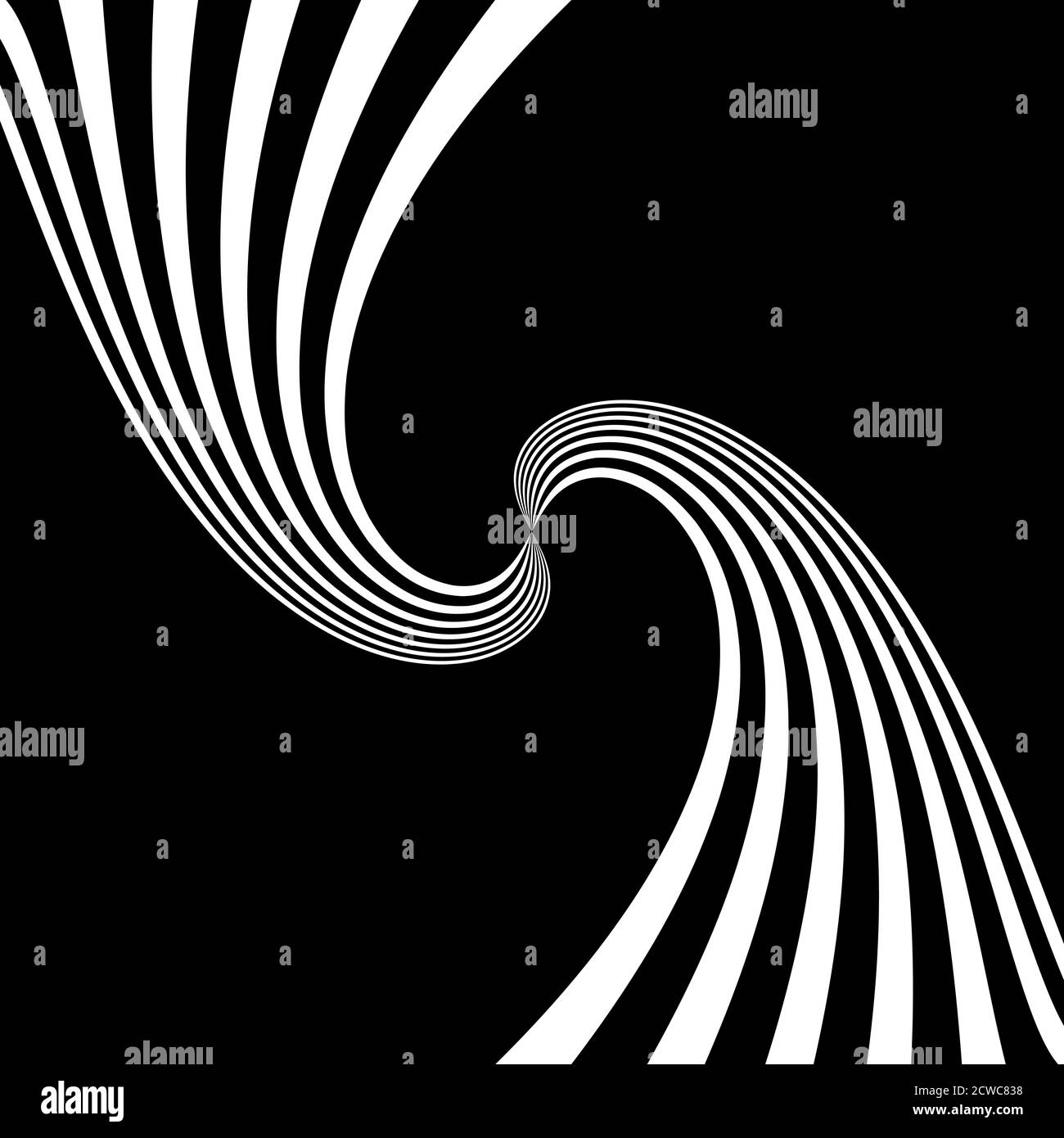 Twist, spiral, swirl, twirl element. BW Radial rotating stripes Stock ...