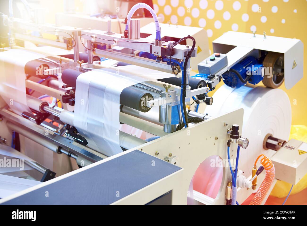 Machine for the production of plastic bags Stock Photo - Alamy