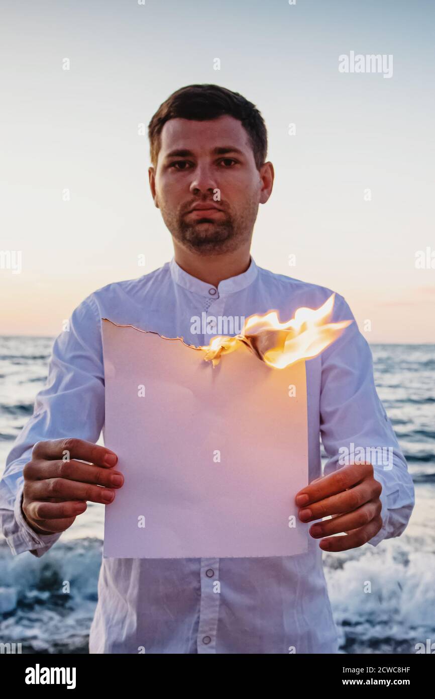 Fire burning paper hot background hi-res stock photography and images ...