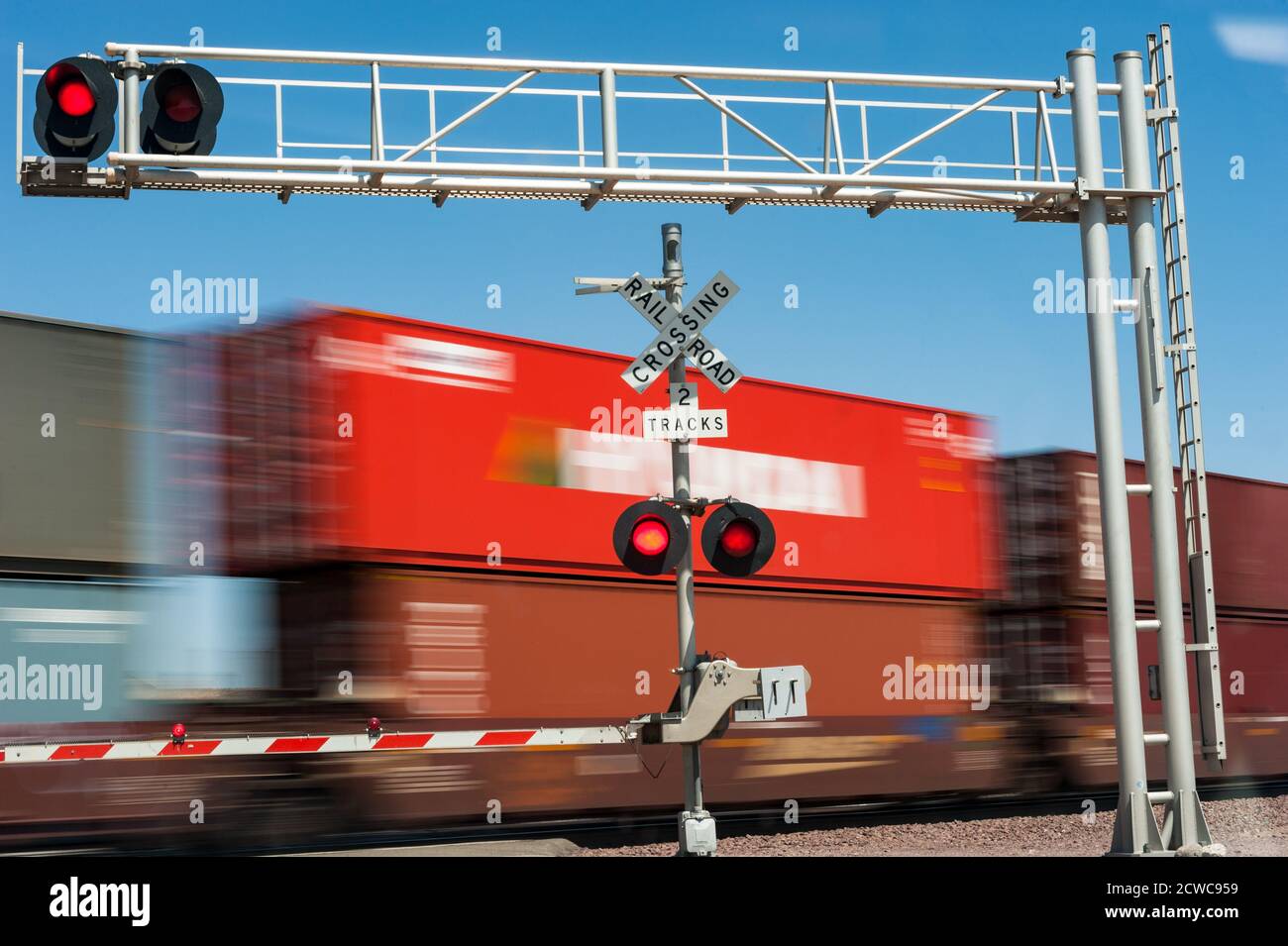 Mojave desert, California - 27th April 2013: Shipping containers on a ...