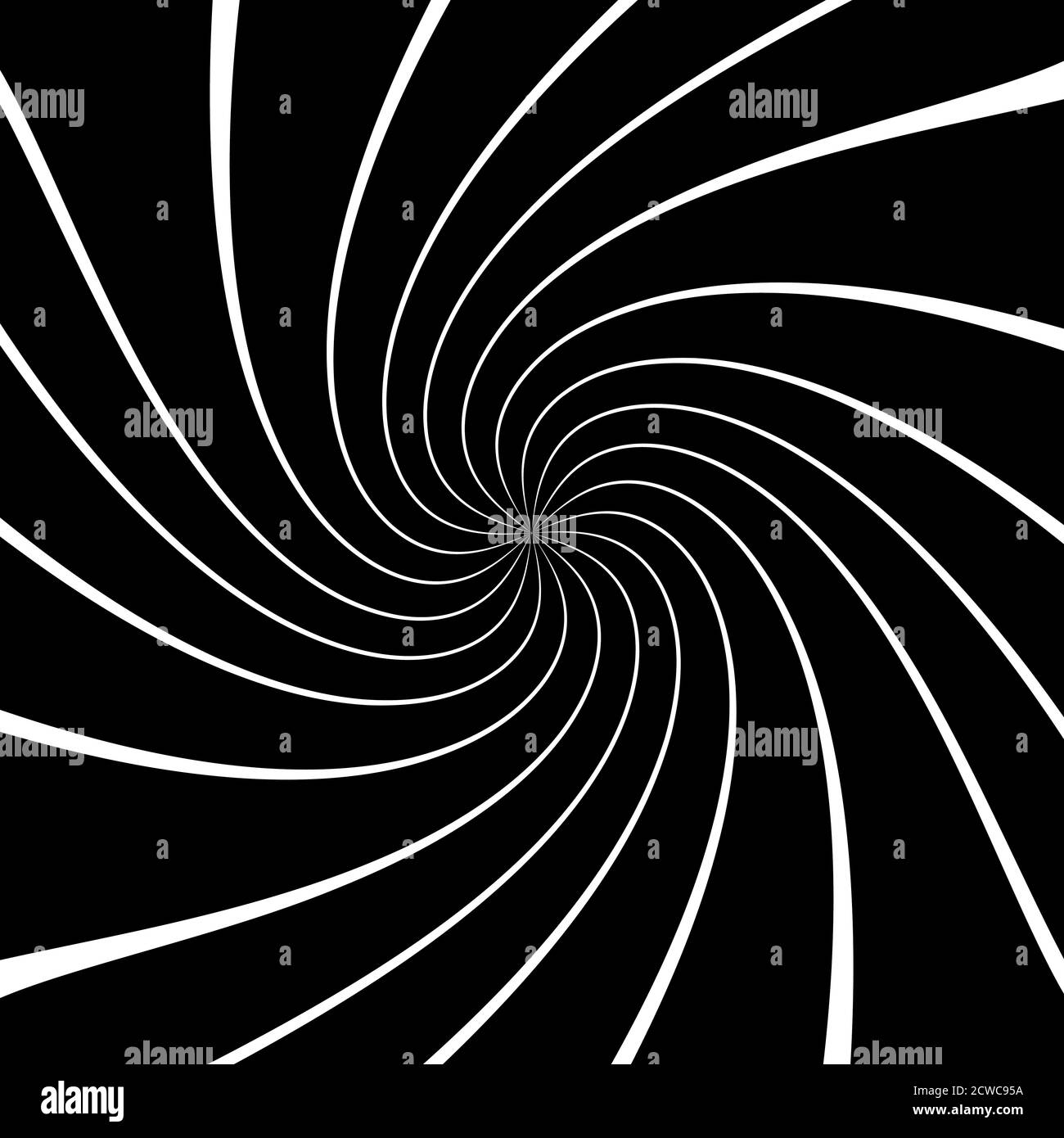 Twist, spiral, swirl, twirl element. BW Radial rotating stripes Stock ...
