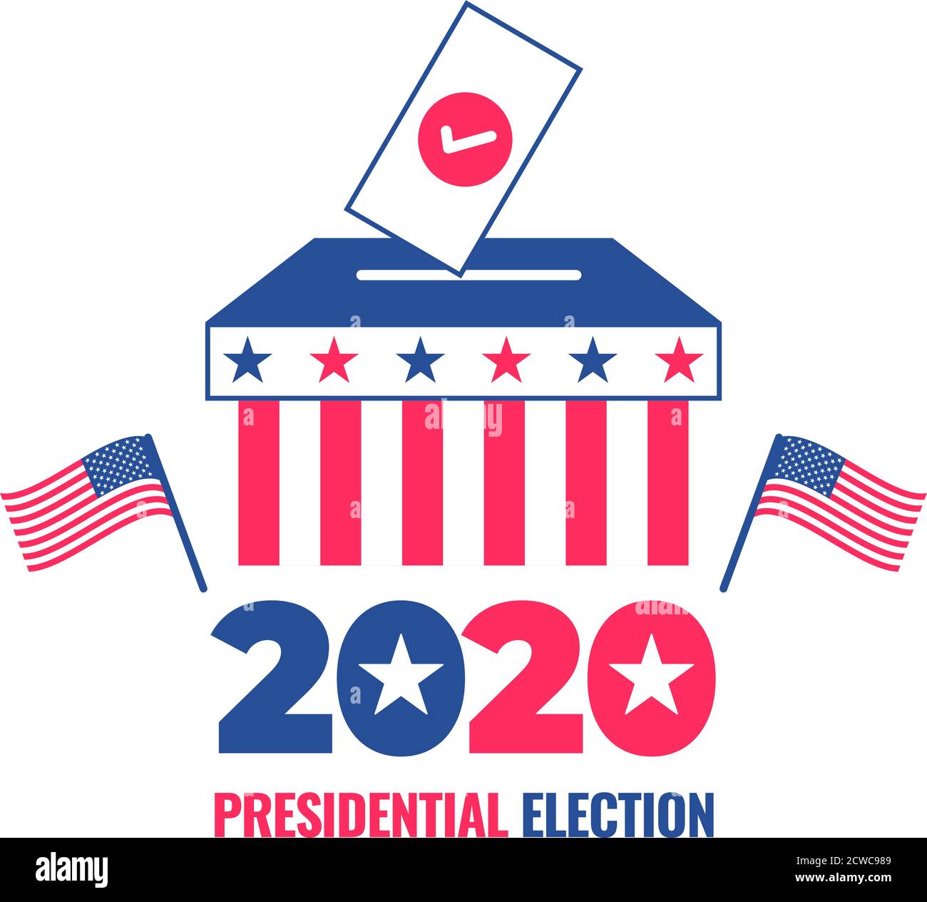 US presidential election 2020 banner template with an urn, stars and ...