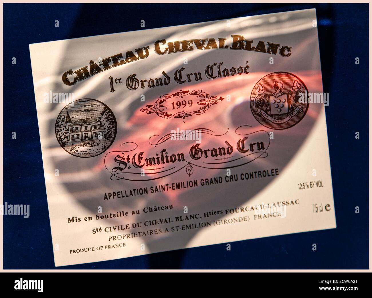 CHATEAU CHEVAL BLANC WINE TASTING CONCEPT Shadow of wine glass swirling ...