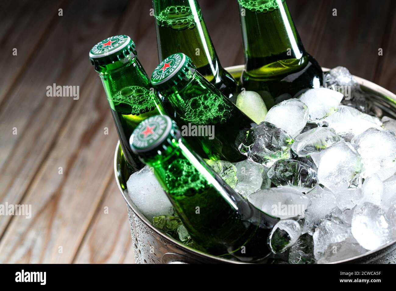 Chilled glass bottles of beer Stock Photo - Alamy