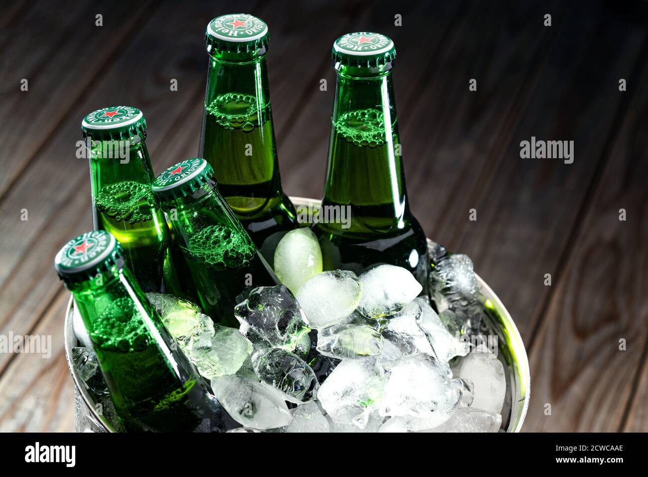 Chilled glass bottles of beer Stock Photo - Alamy