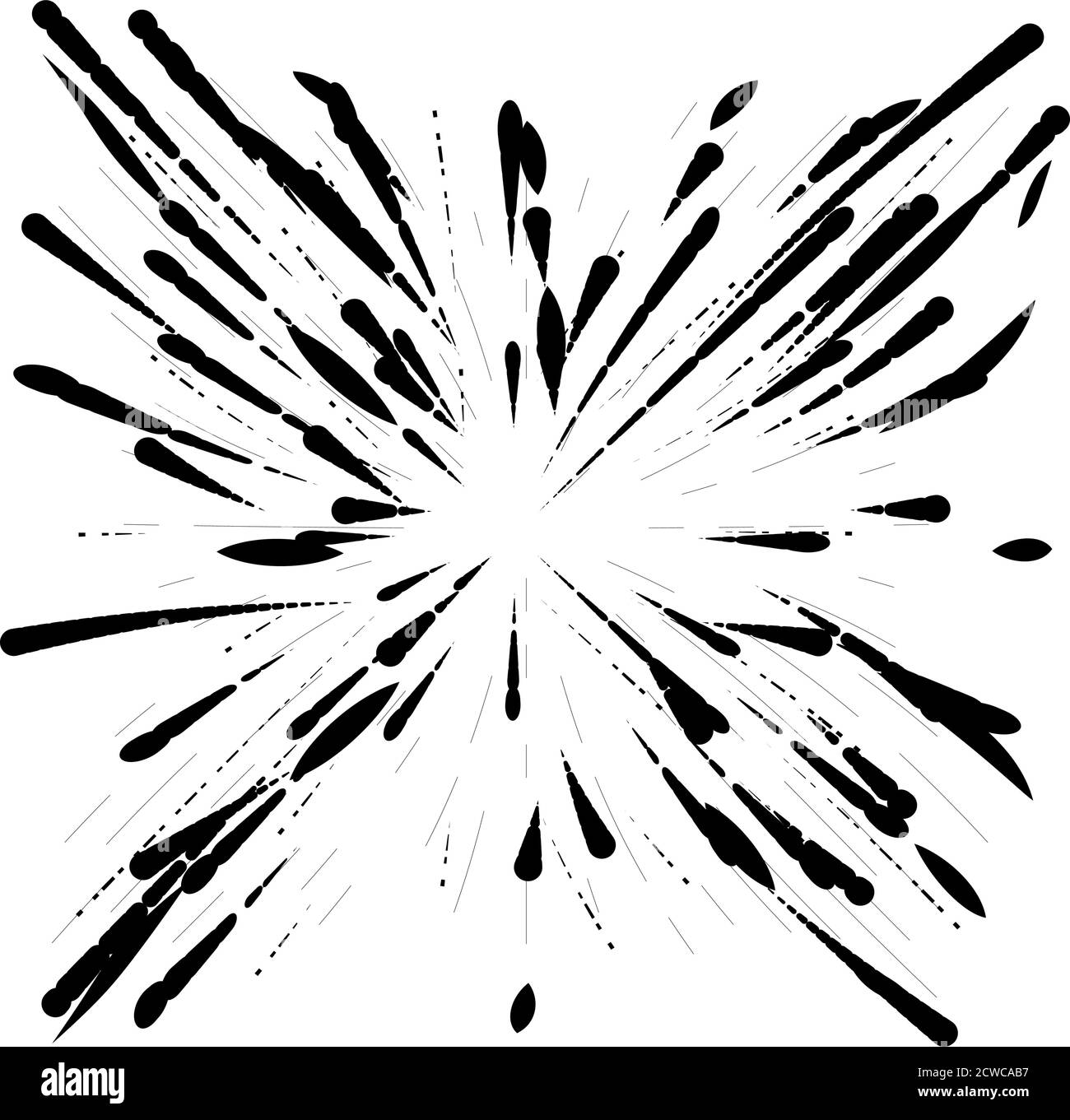 Fireworks fire works explosion Black and White Stock Photos & Images ...