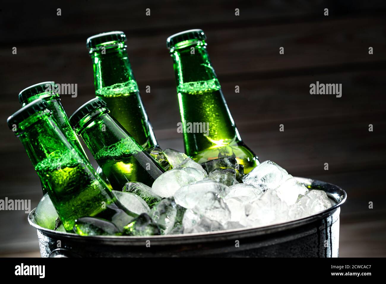 Chilled glass bottles of beer Stock Photo - Alamy