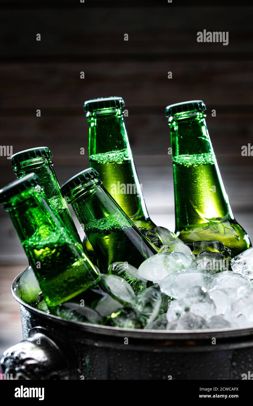 Ice bucket cold beer Stock Photo - Alamy