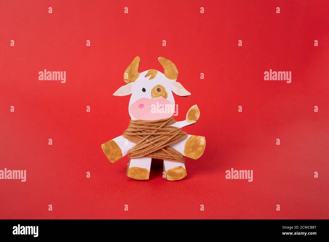 craft cow made of cardboard, How to make bull or ox at home. Children ...