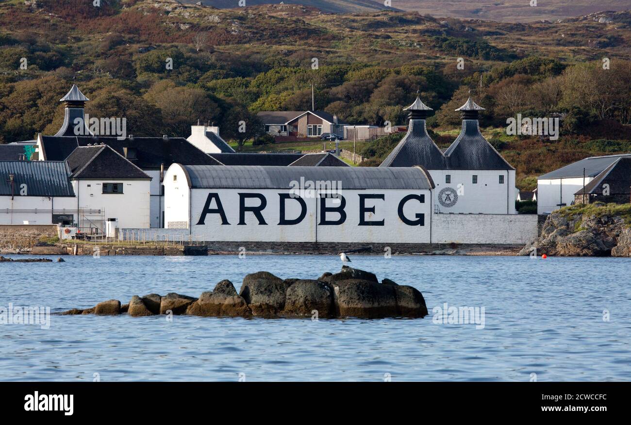 Ardbeg whisky distillery, Islay, Scotland Stock Photo - Alamy