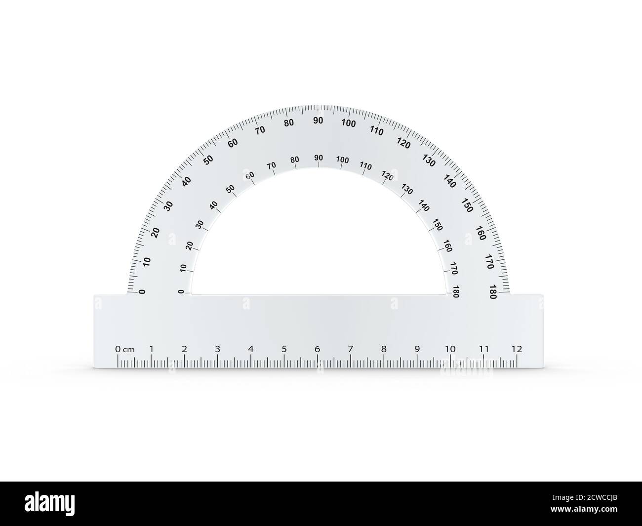 Protractor on a white background. 3d illustration Stock Photo - Alamy