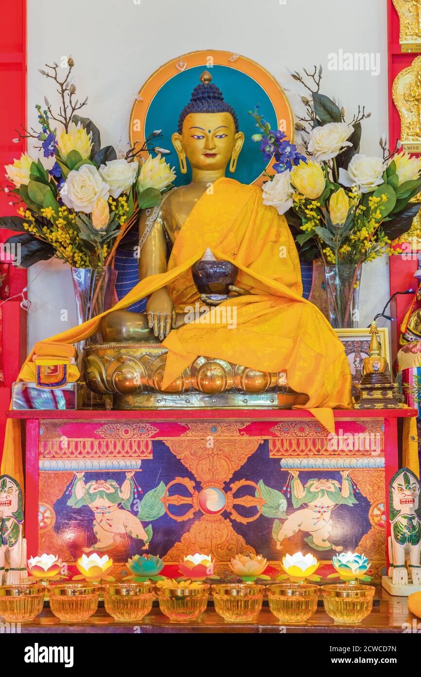 Eudlo, Queensland, Australia. The Buddhist deity Shakyamuni Buddha ...