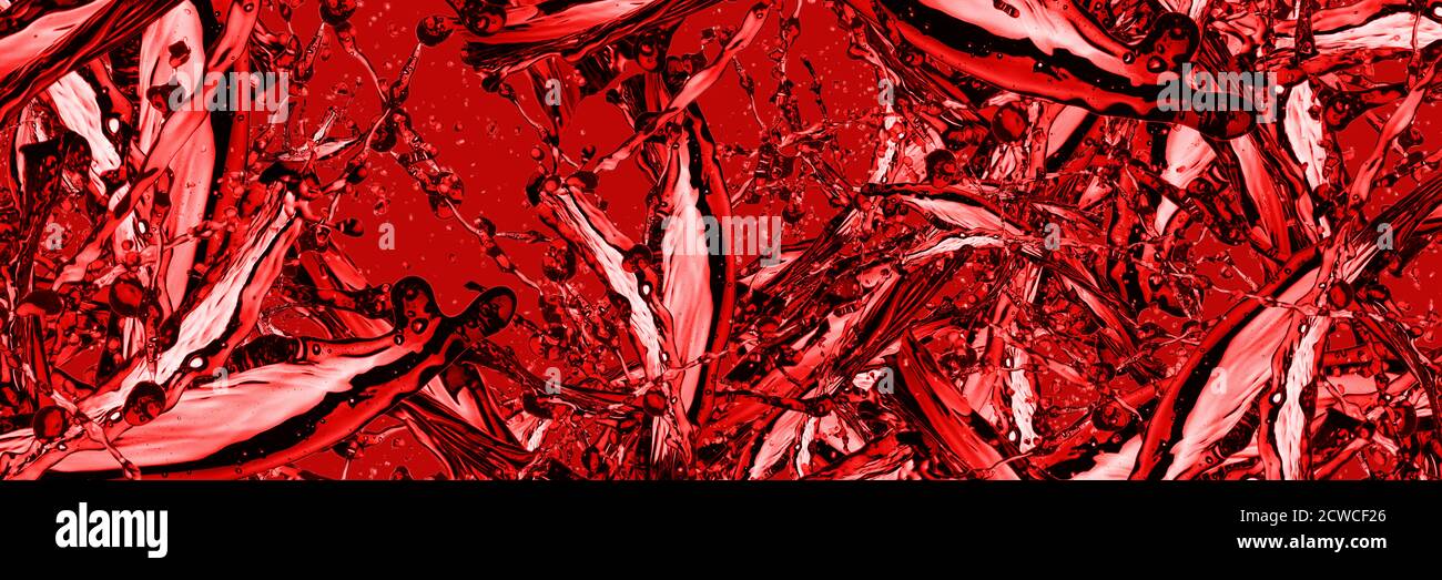 red splashes in abstract shape, panoramic image Stock Photo - Alamy