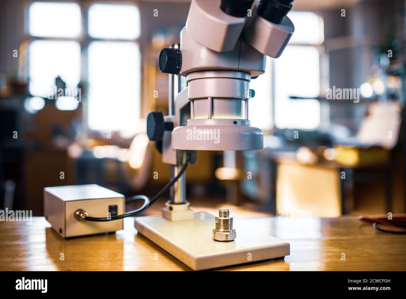 Large modern electron microscope in the research laboratory Stock Photo ...