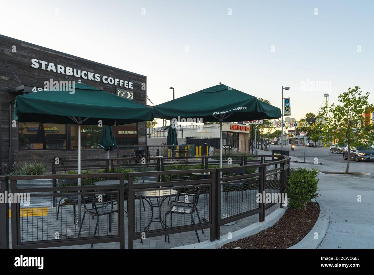 NORTH HOLLYWOOD, UNITED STATES - Apr 22, 2019: Starbucks corner store ...
