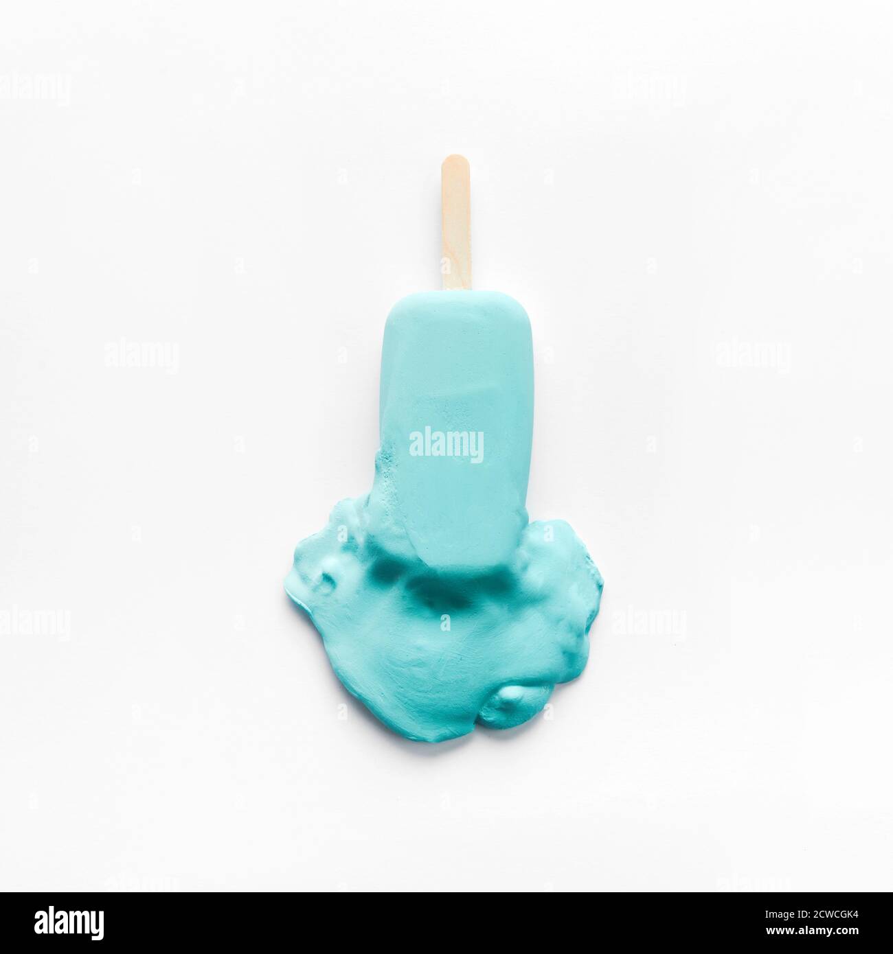 Aqua color melted ice cream. Minimal concept color of the Year Stock ...