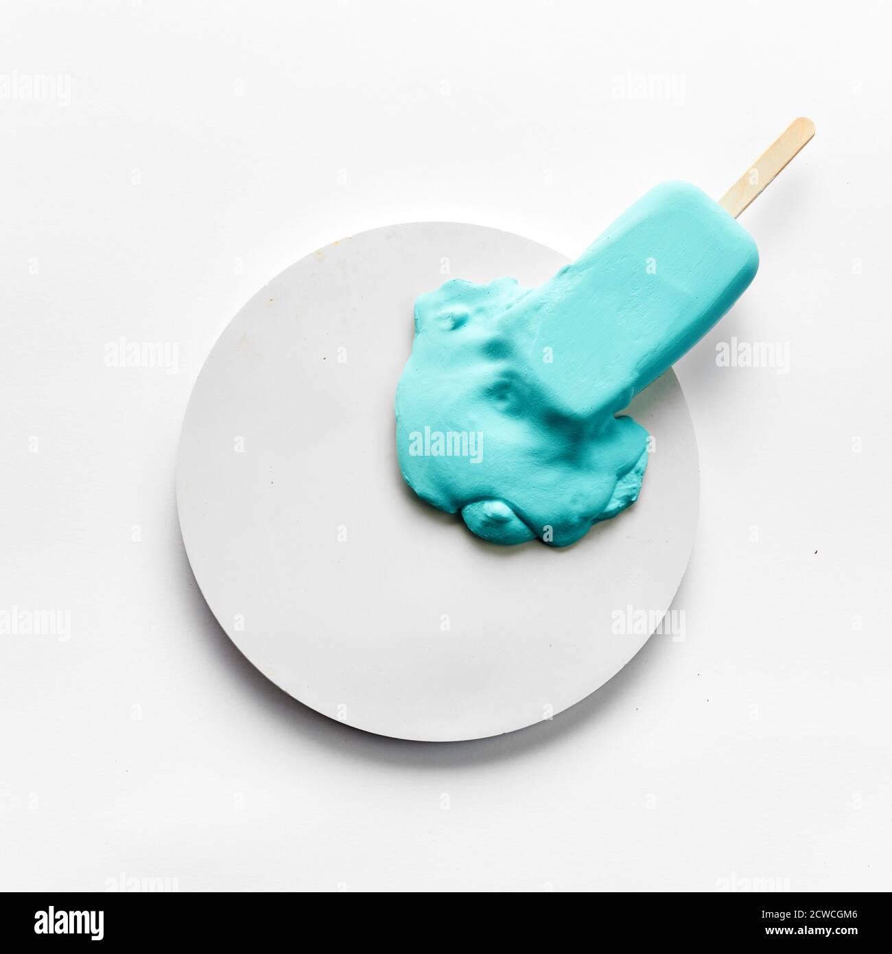 Aqua color melted ice cream. Minimal concept color of the Year Stock ...