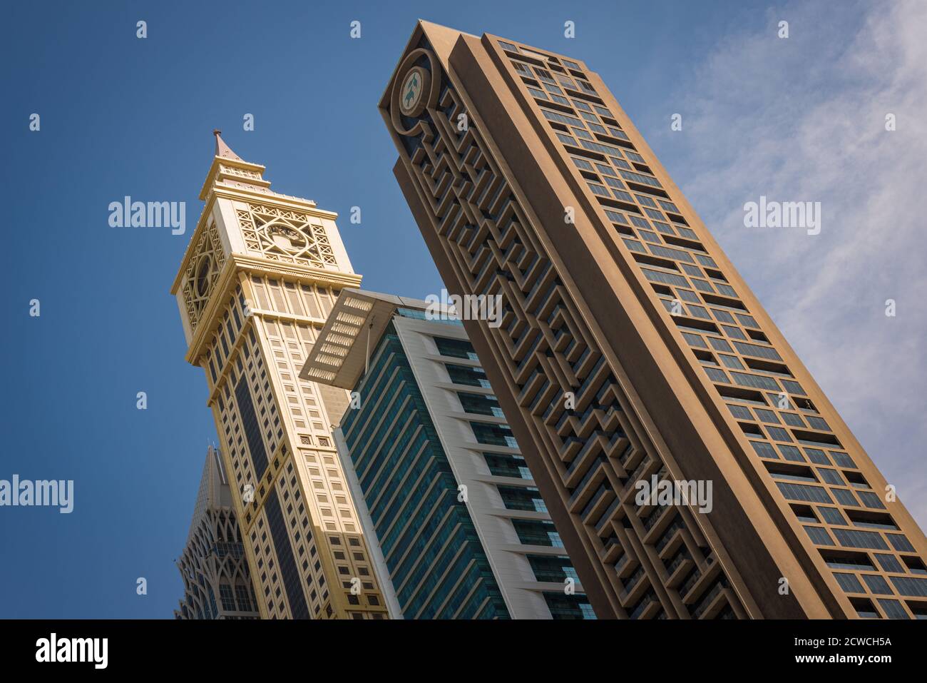 Skyscrapers on Sheikh Zayed Road between Financial Centre and Emirates ...