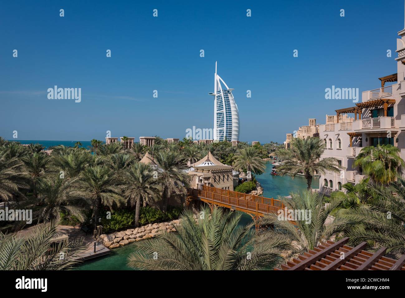 View of Burj Al Arab Jumeirah, a luxury hotel situated on its own ...