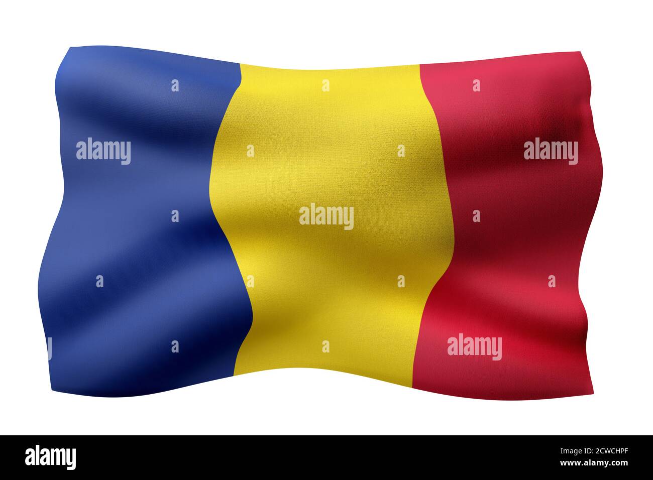 3d rendering of a national Chad flag isolated on white background Stock ...