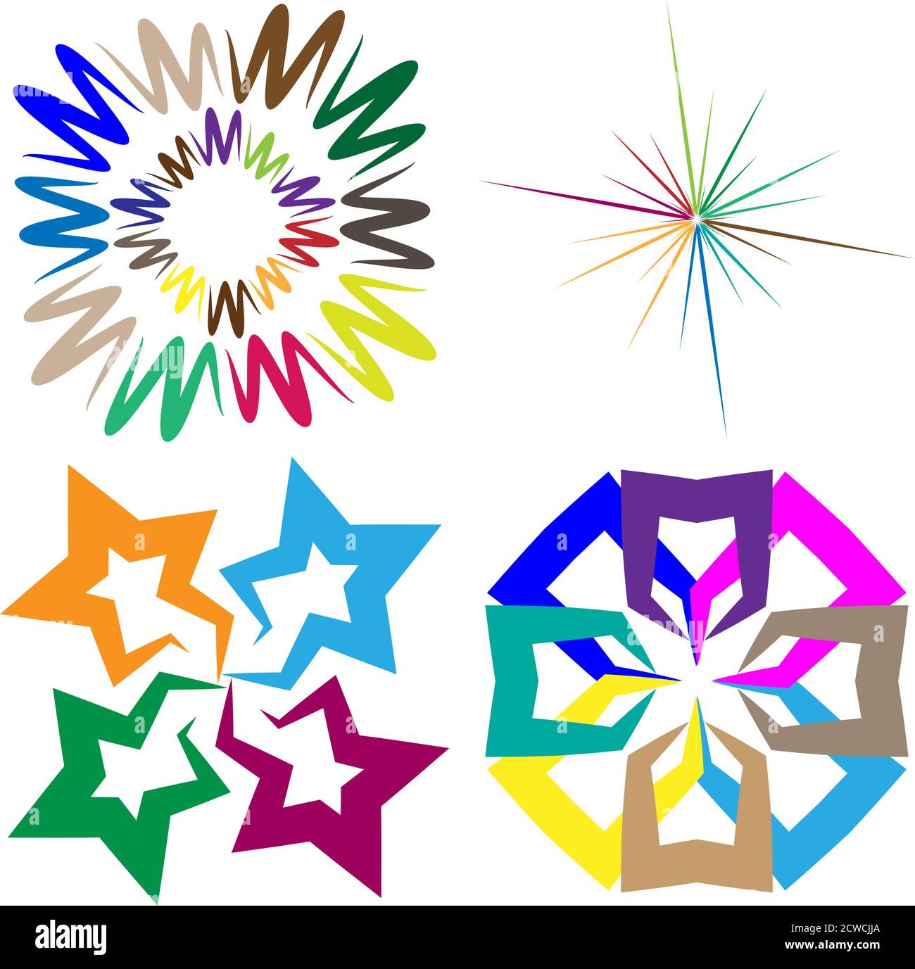 abstract colorful-multicolor circular, concentric and radial, radiating ...