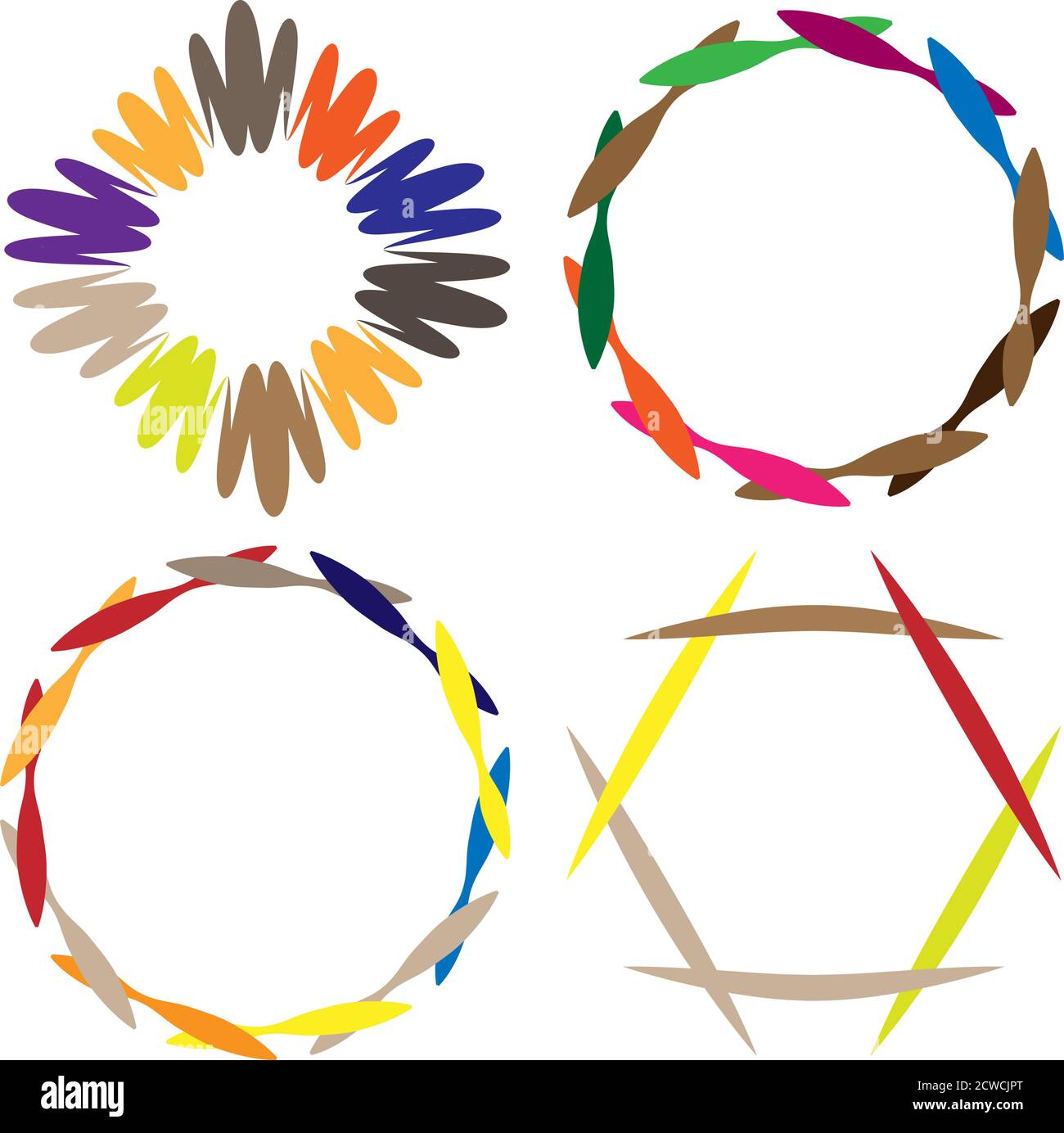 abstract colorful-multicolor circular, concentric and radial, radiating ...