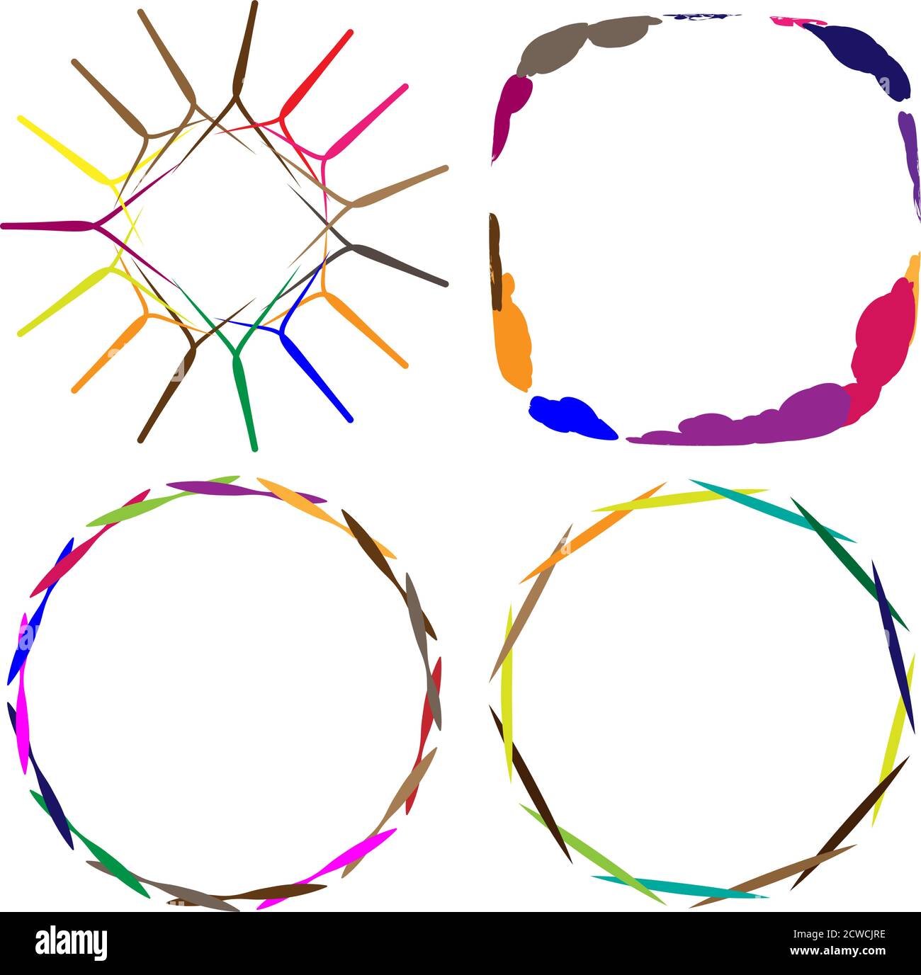abstract colorful-multicolor circular, concentric and radial, radiating ...