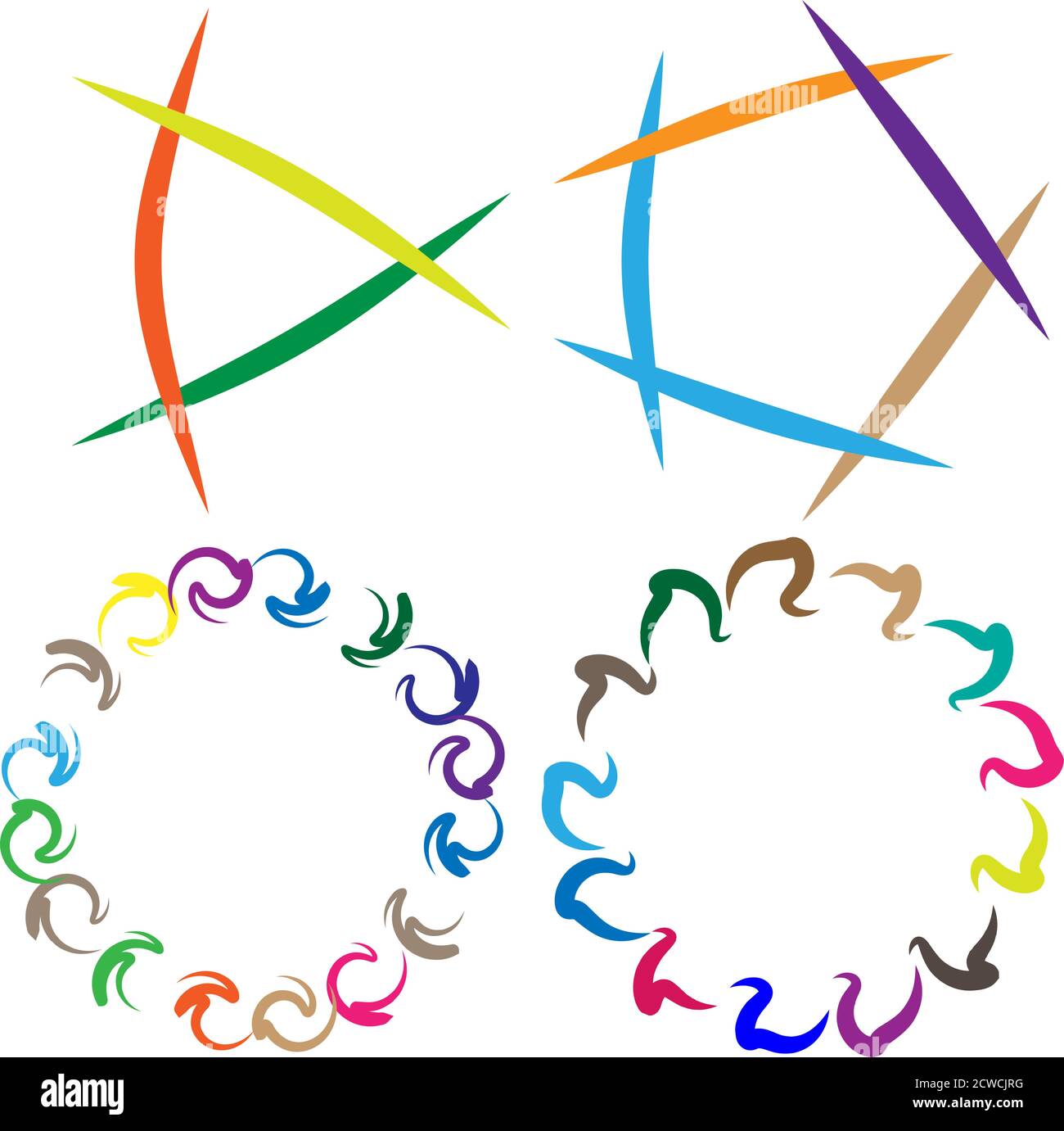 abstract colorful-multicolor circular, concentric and radial, radiating ...