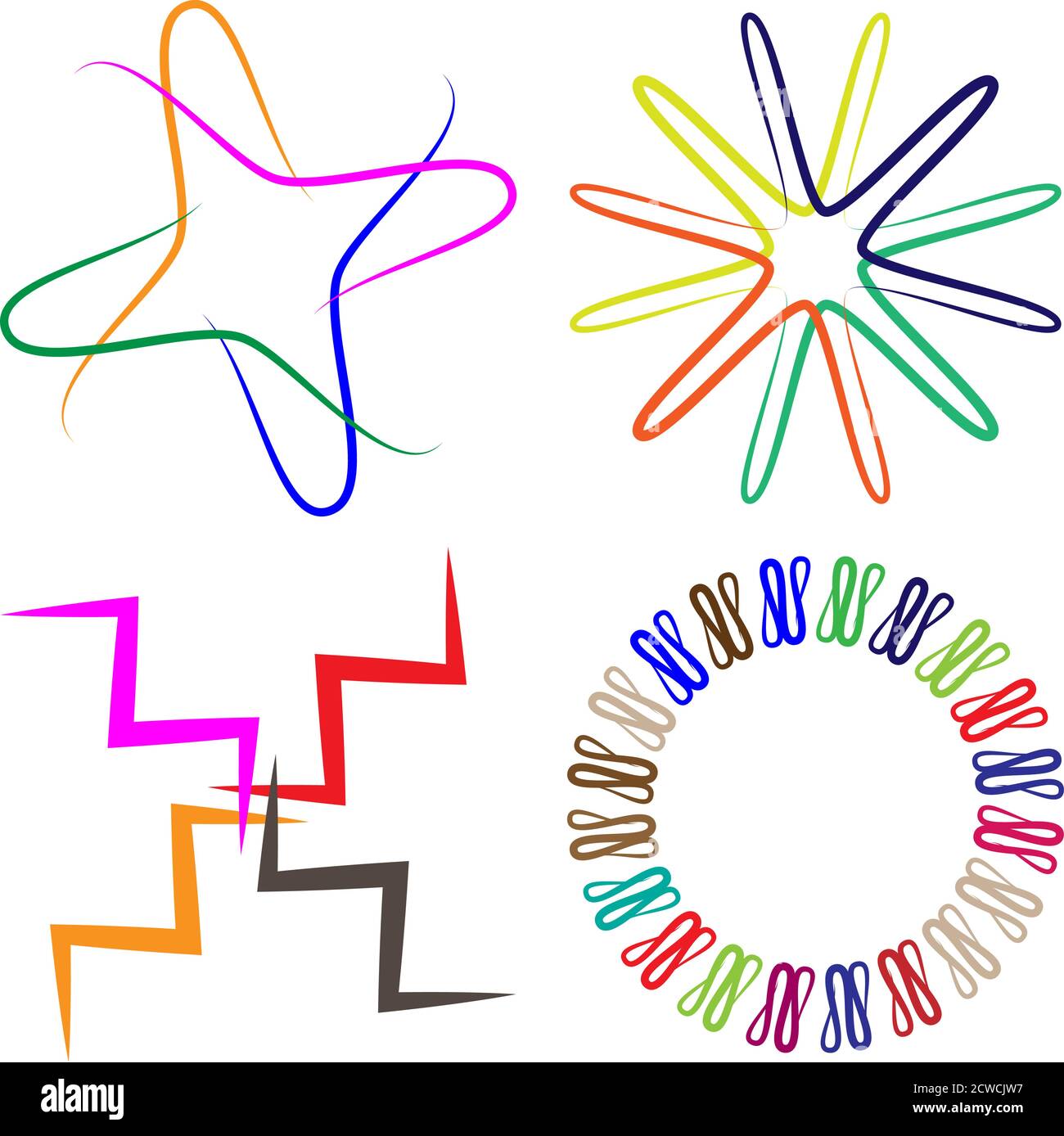 abstract colorful-multicolor circular, concentric and radial, radiating ...