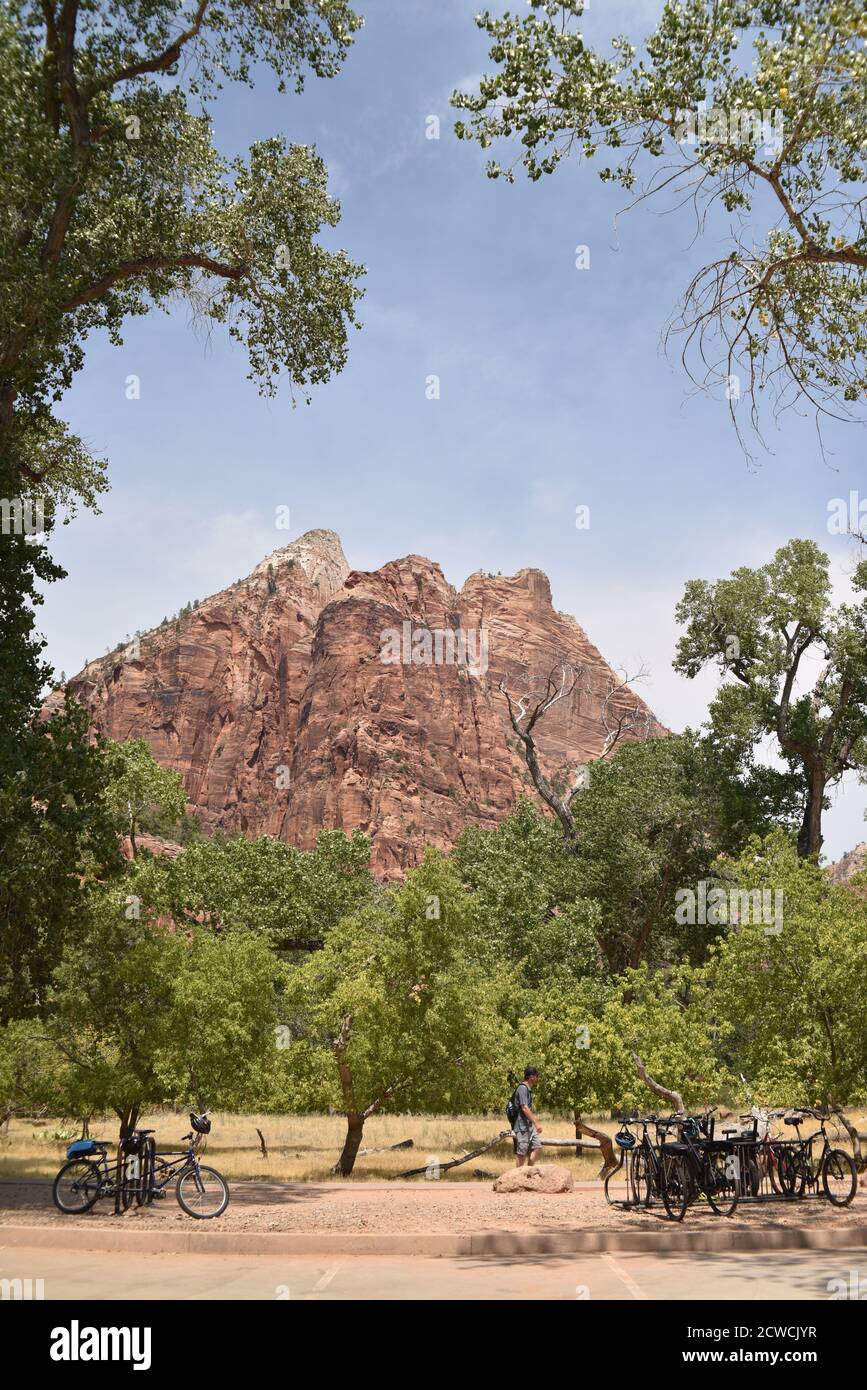 Springdale, Utah. U.S.A. 8/12-15/2020. Zion National Park. Visitors ...