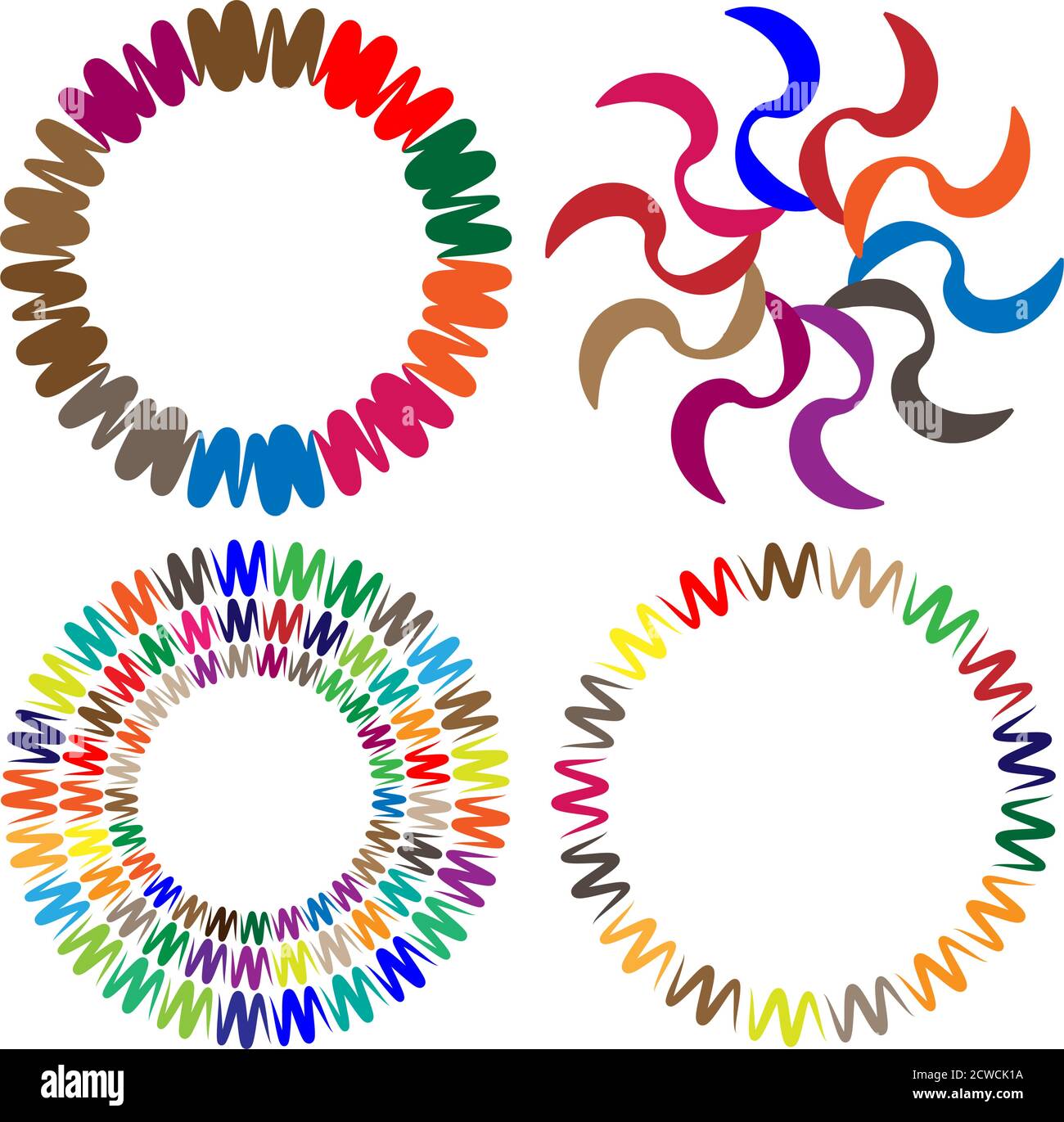 abstract colorful-multicolor circular, concentric and radial, radiating ...