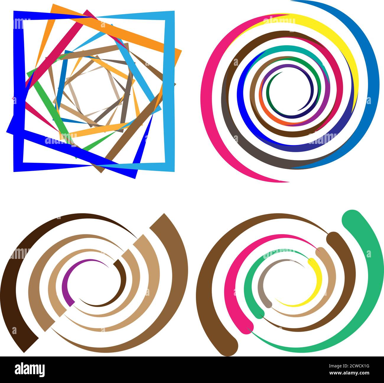 abstract colorful-multicolor circular, concentric and radial, radiating ...
