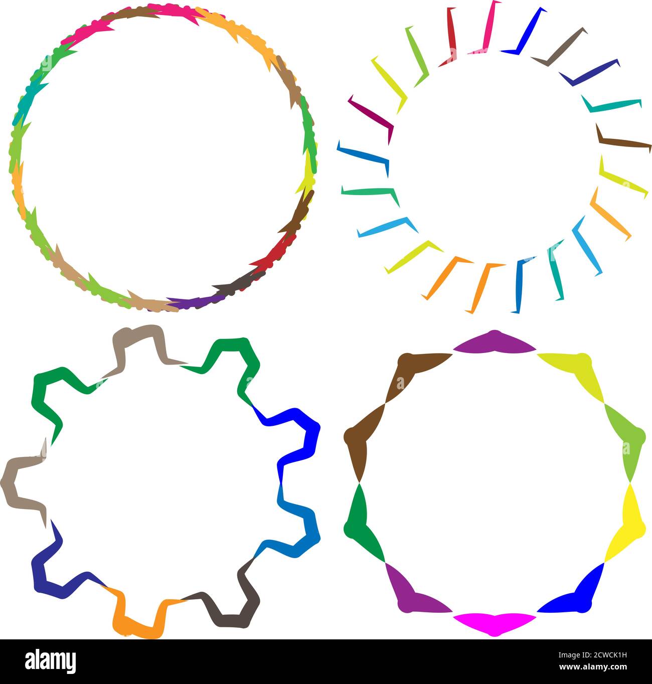 abstract colorful-multicolor circular, concentric and radial, radiating ...