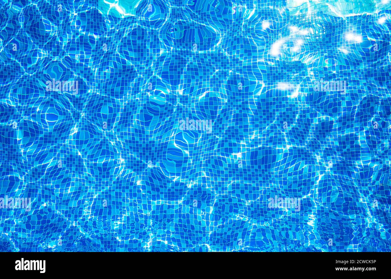 Top view blue ripped water in swimming pool with texture and refraction ...