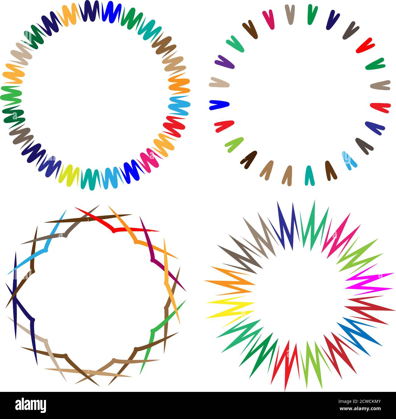 abstract colorful-multicolor circular, concentric and radial, radiating ...