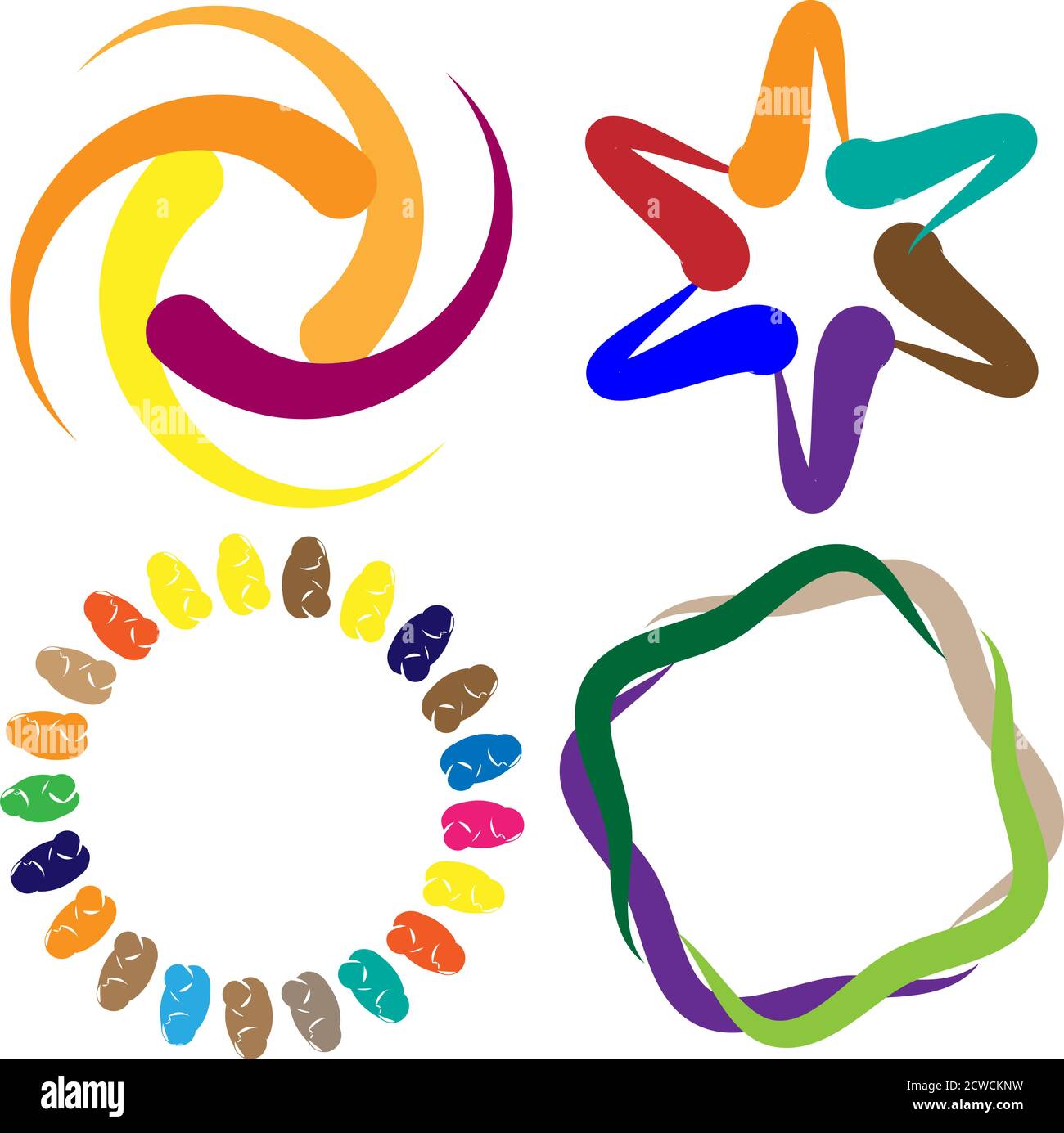 abstract colorful-multicolor circular, concentric and radial, radiating ...