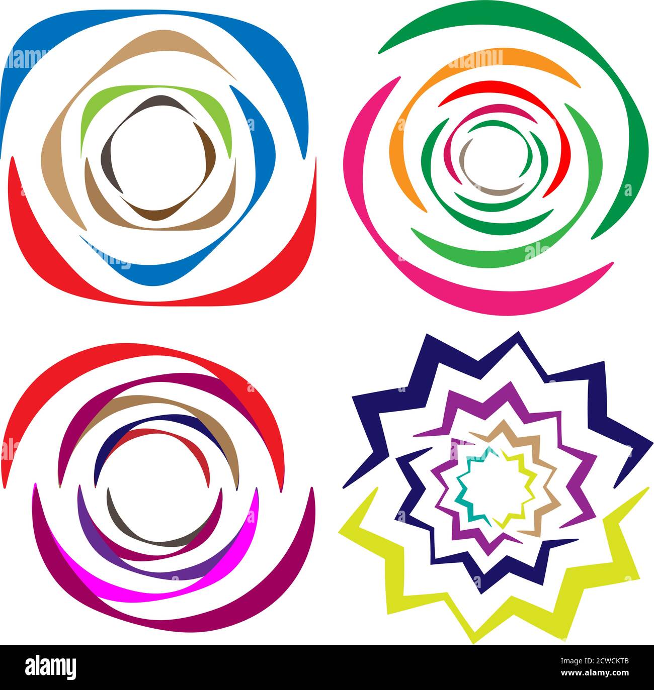 abstract colorful-multicolor circular, concentric and radial, radiating ...
