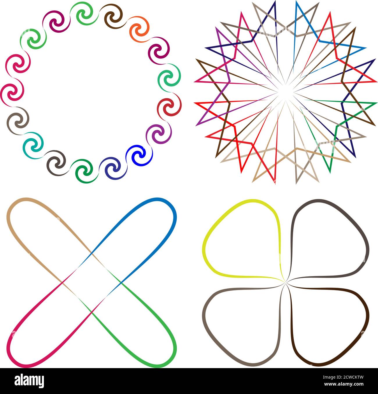 abstract colorful-multicolor circular, concentric and radial, radiating ...