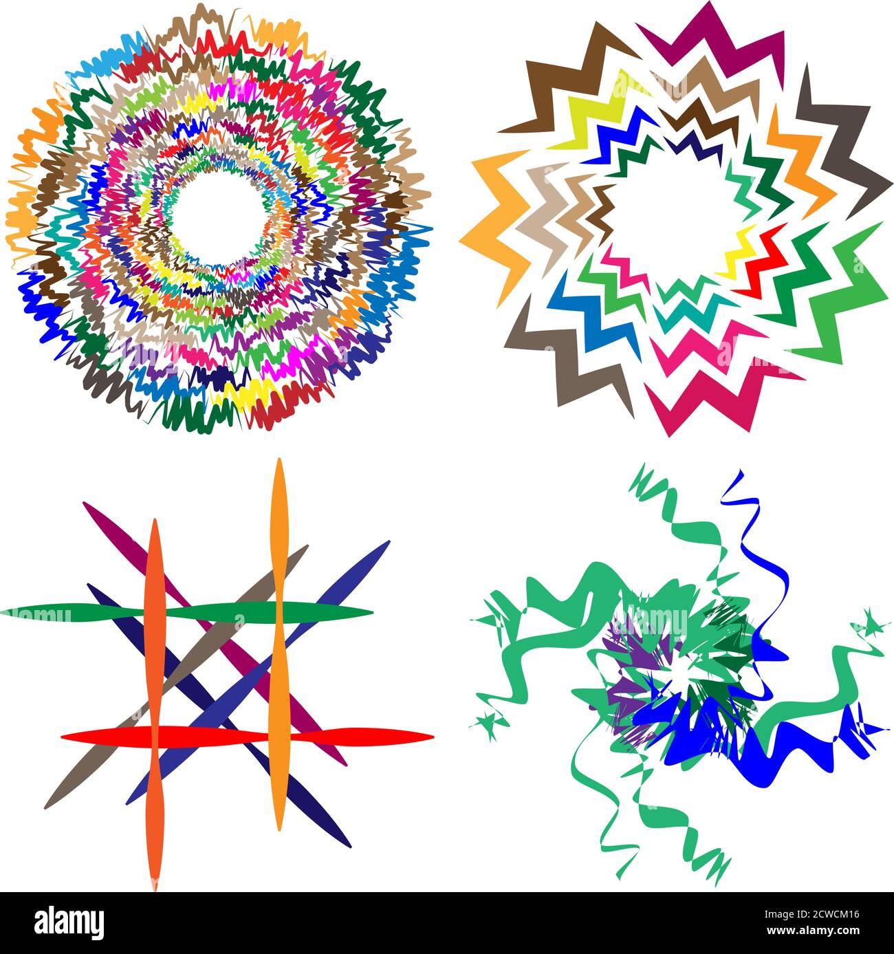 abstract colorful-multicolor circular, concentric and radial, radiating ...