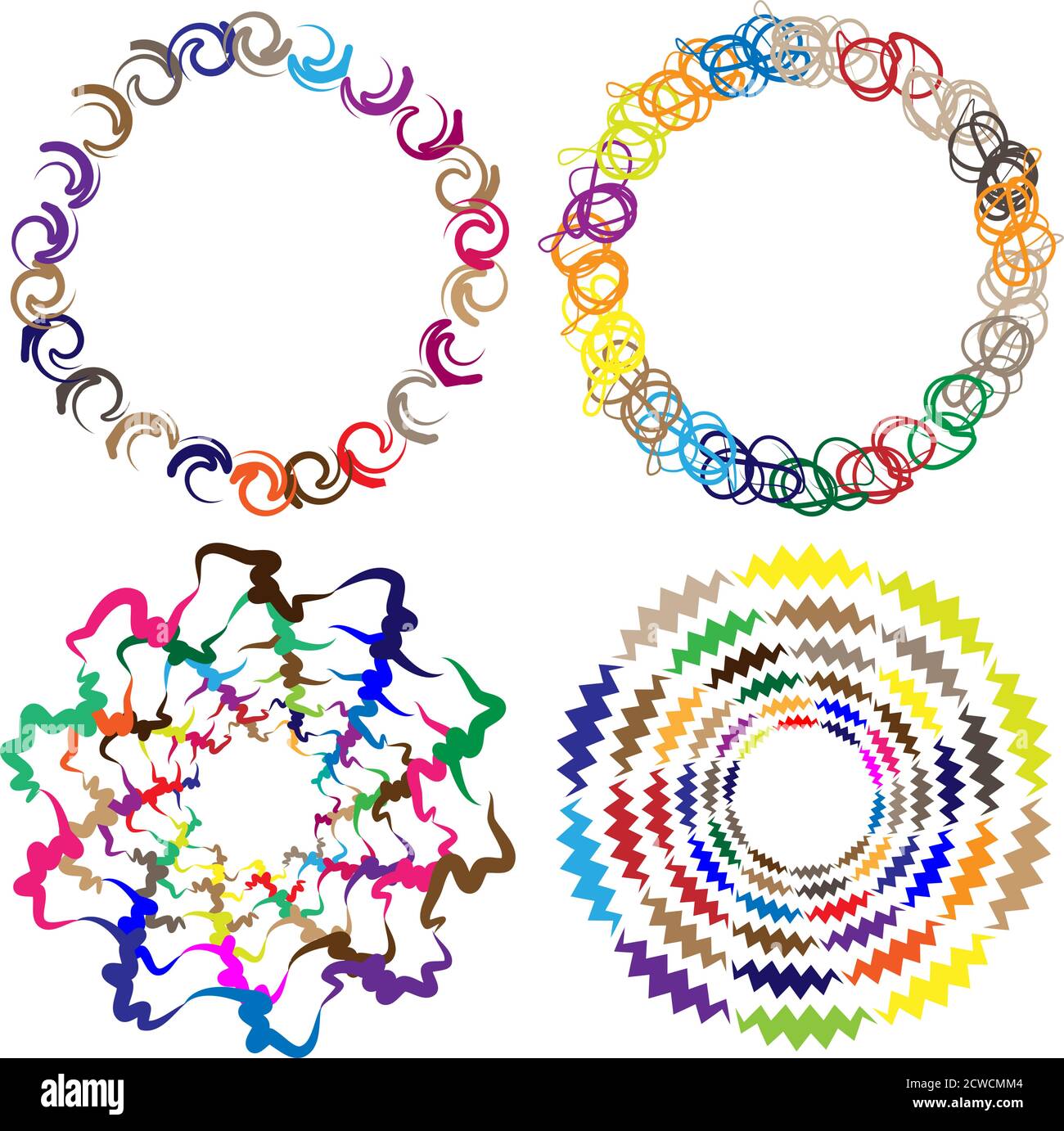 abstract colorful-multicolor circular, concentric and radial, radiating ...