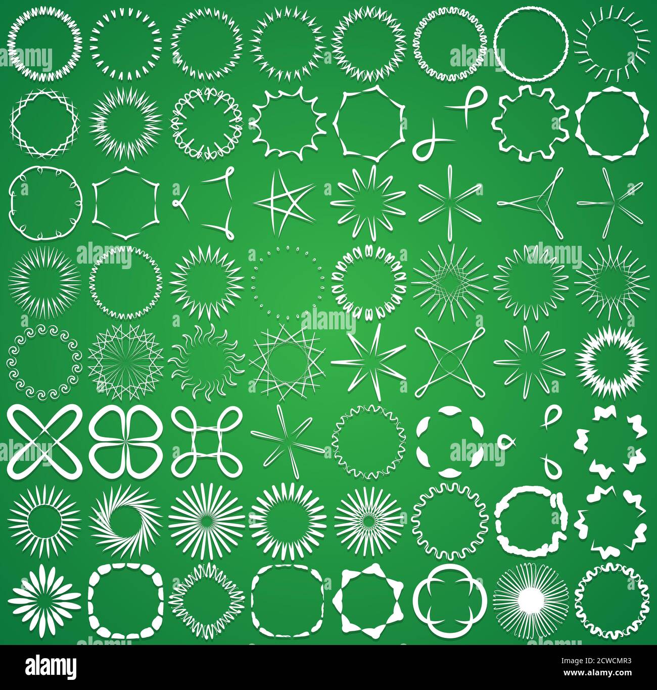 abstract black and white circular, concentric and radial contour ...