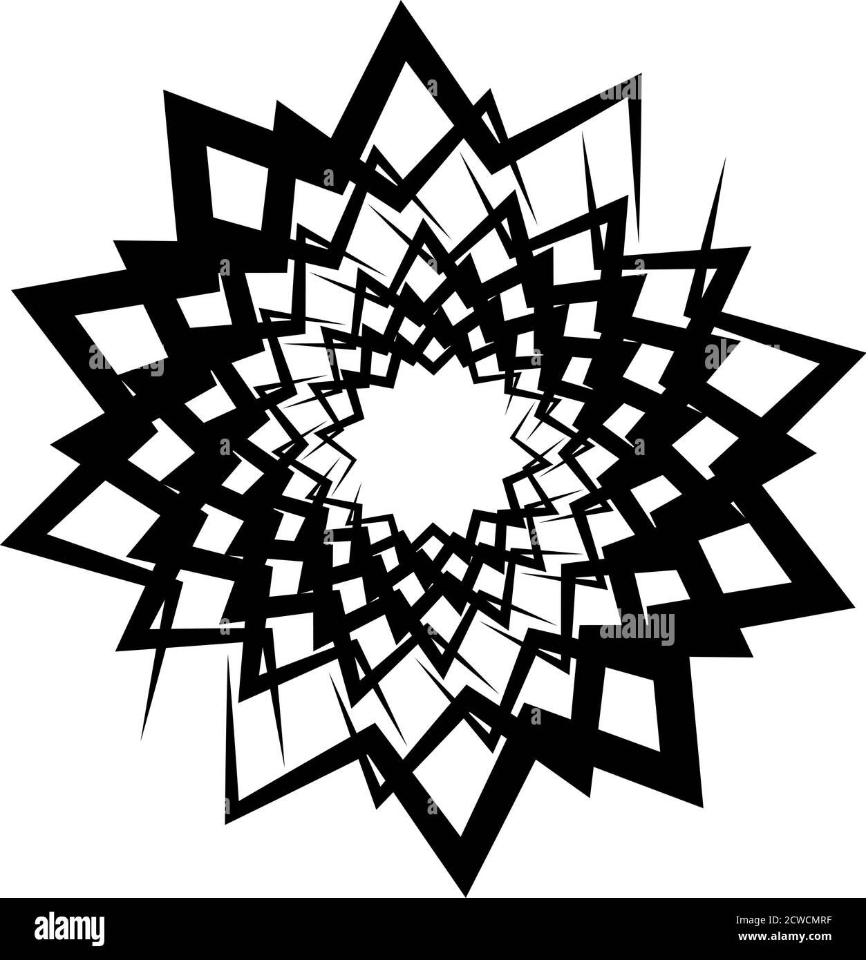 Abstract black and white circular, circle mandala-motif clip-art ...