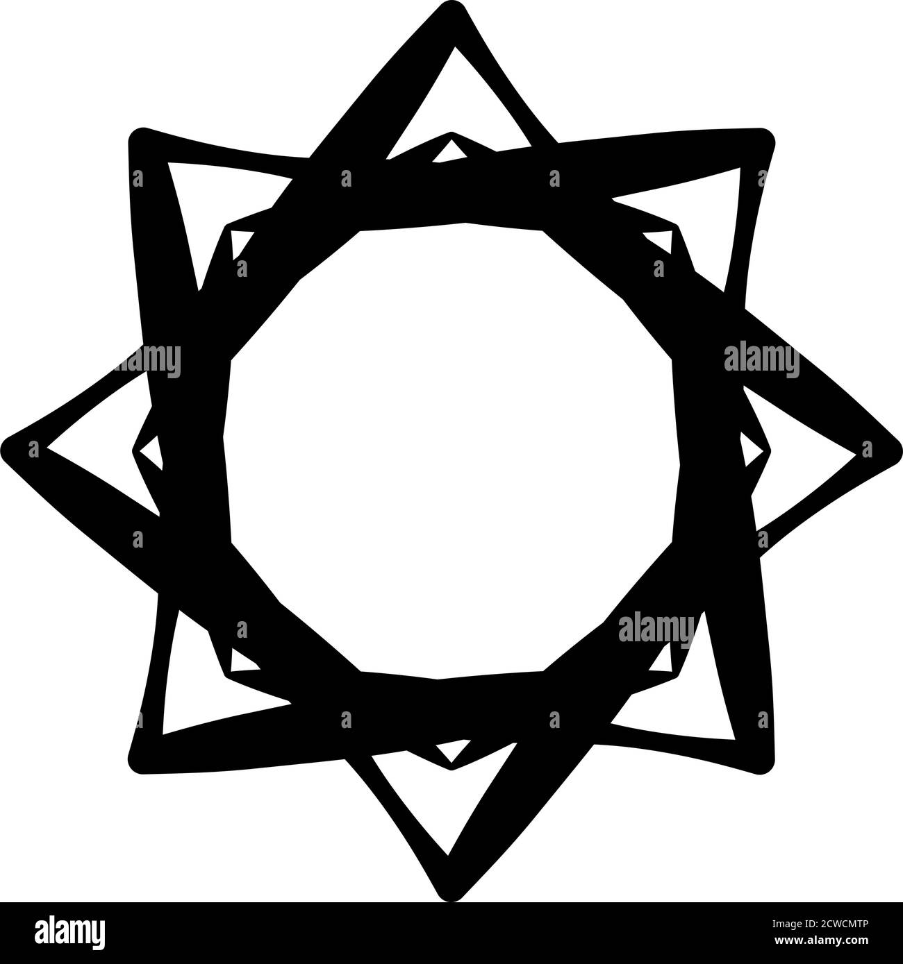 Abstract black and white circular, circle mandala-motif clip-art ...