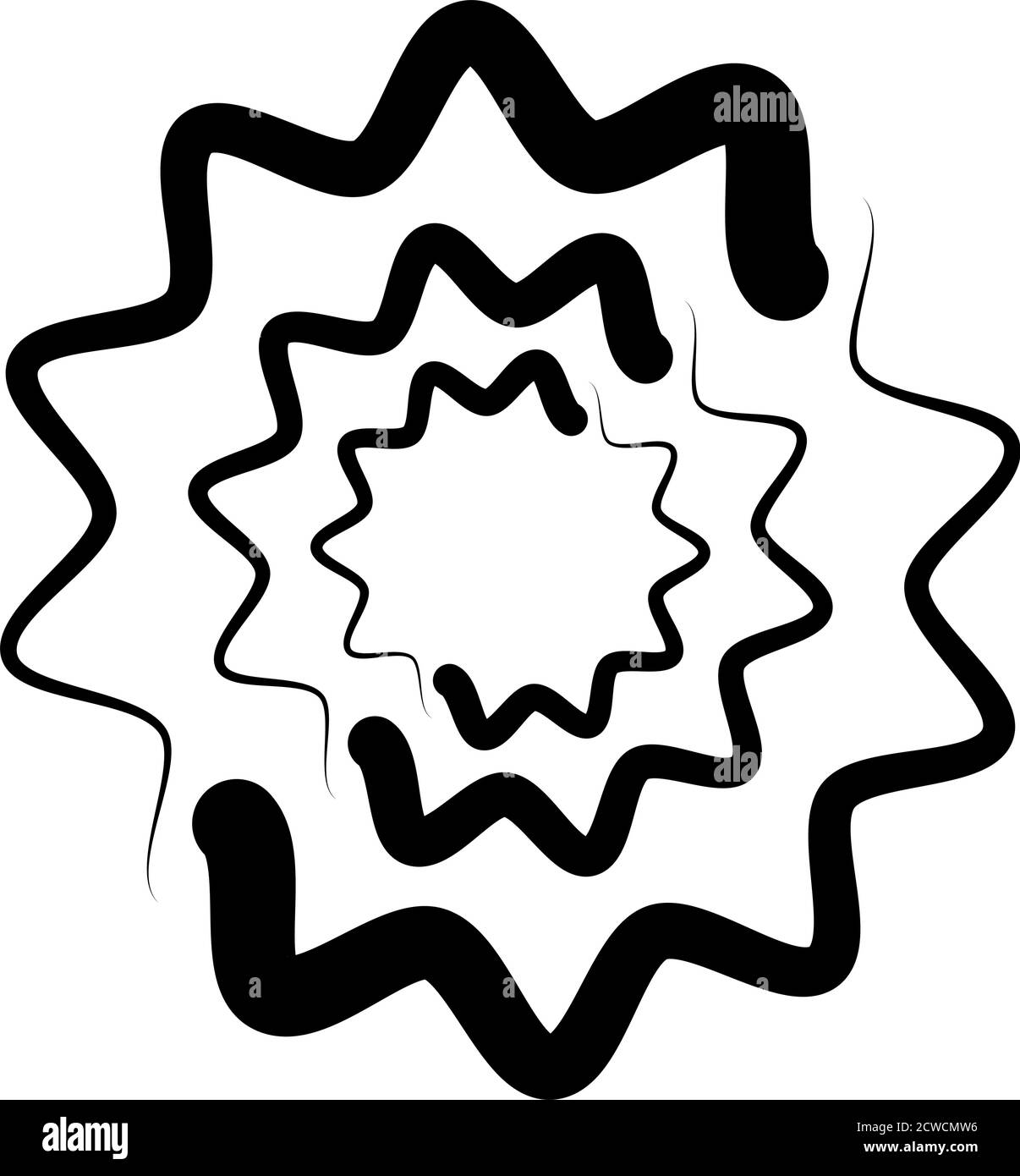 Abstract black and white circular, circle mandala-motif clip-art ...