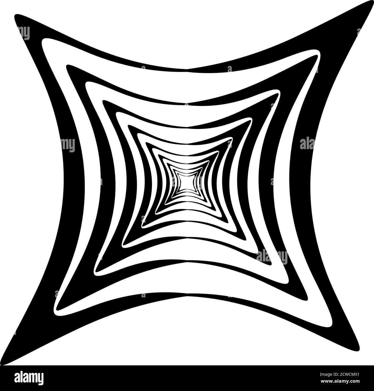 Abstract black and white circular, circle mandala-motif clip-art ...