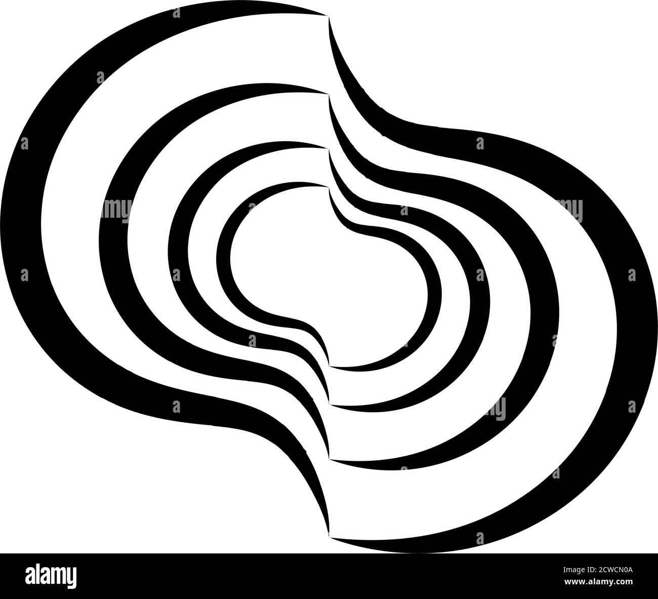 Abstract black and white circular, circle mandala-motif clip-art ...