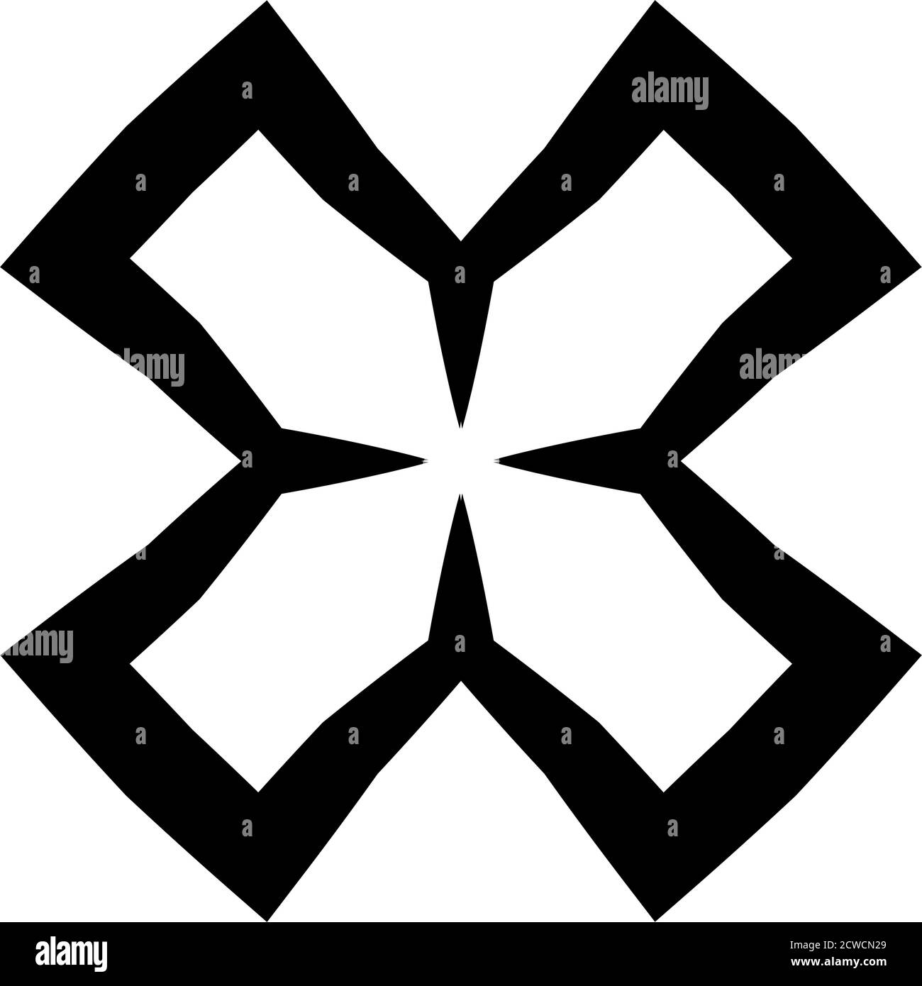 Abstract black and white circular, circle mandala-motif clip-art ...