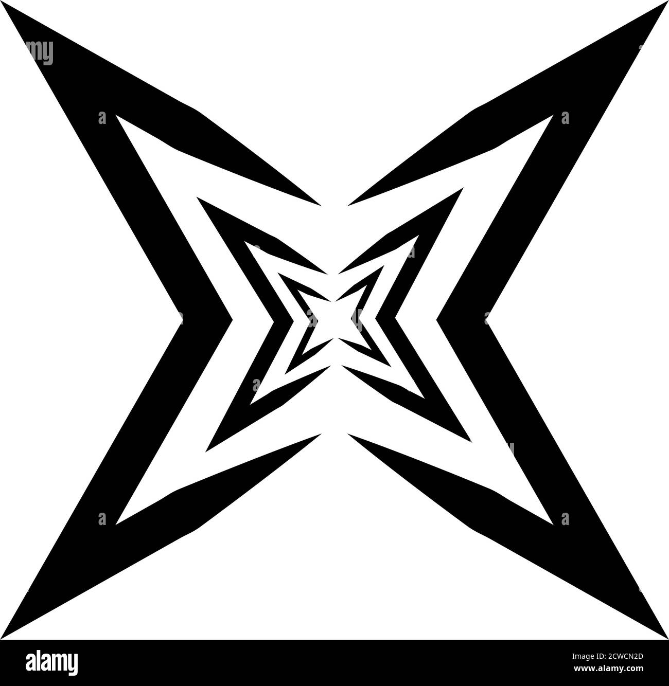 Abstract black and white circular, circle mandala-motif clip-art ...