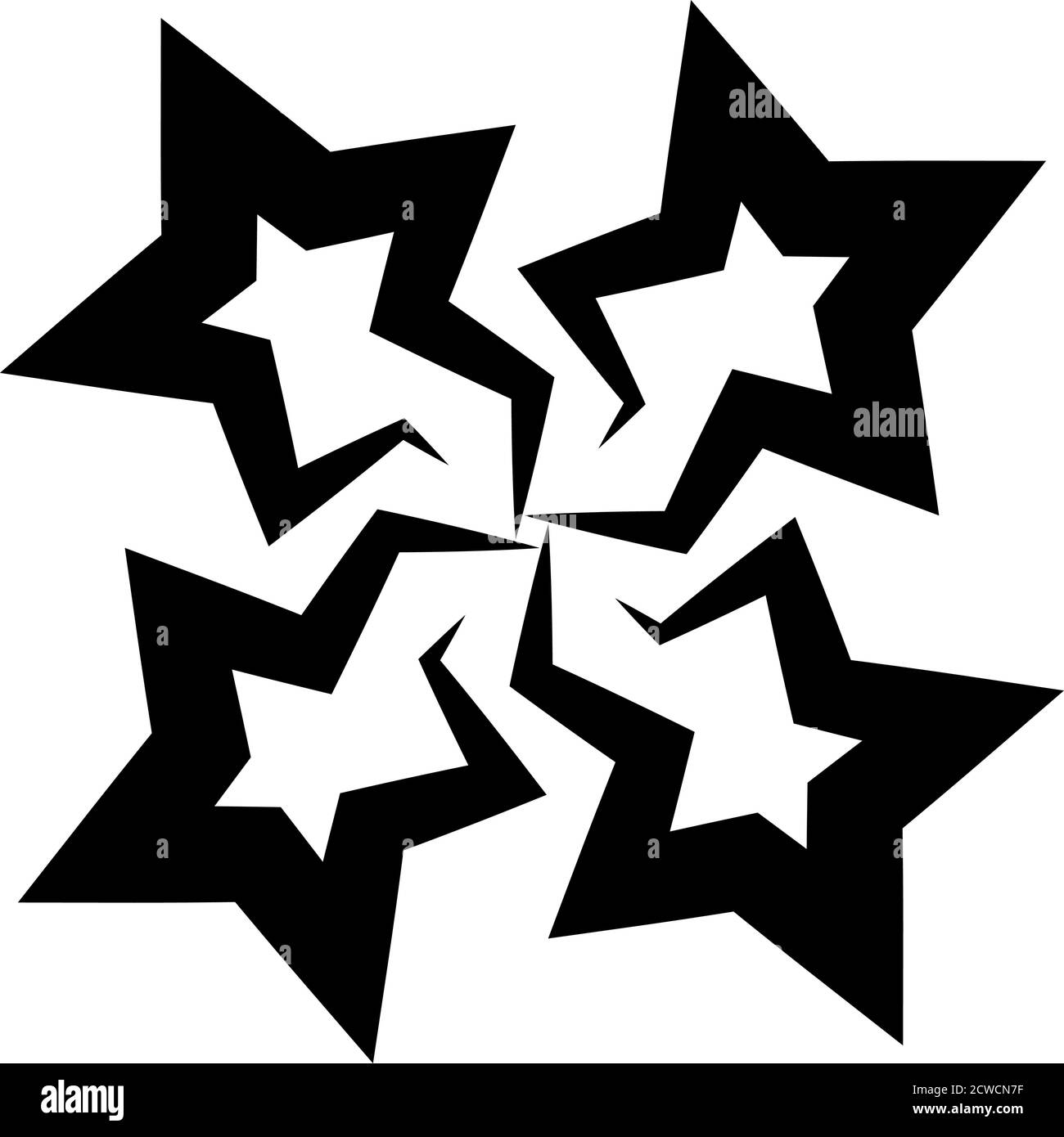 Abstract black and white circular, circle mandala-motif clip-art ...