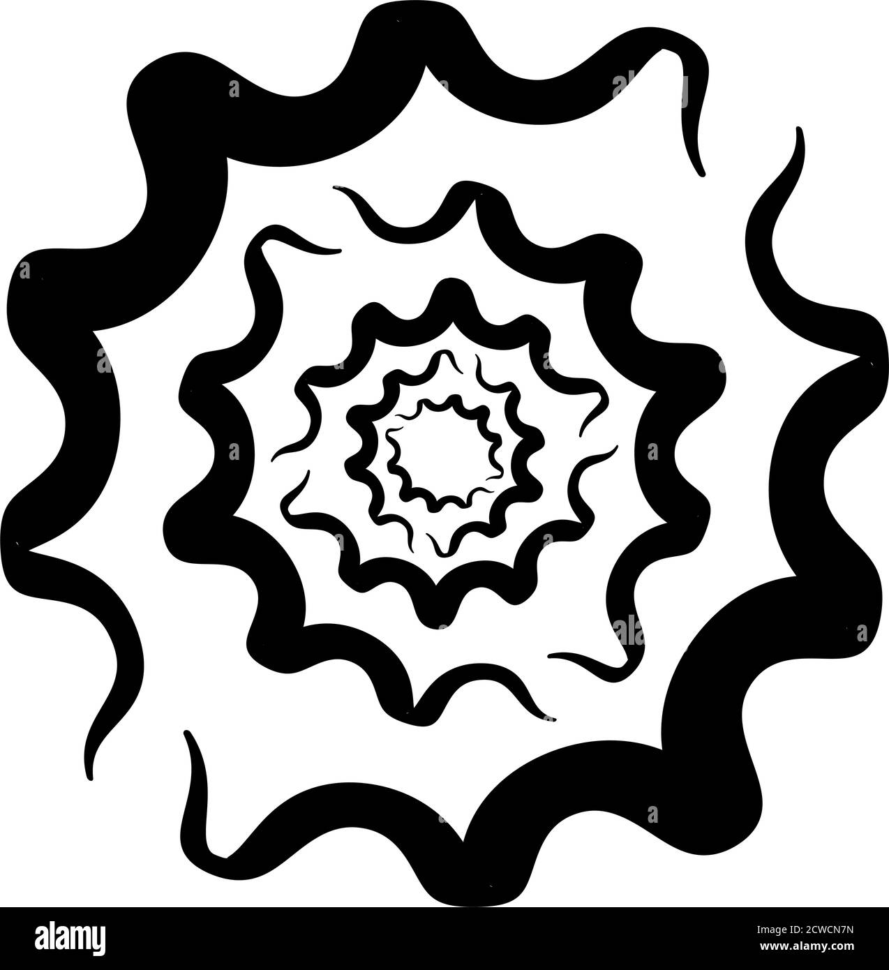 Abstract black and white circular, circle mandala-motif clip-art ...